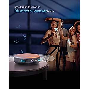 Smart Mini Projector with WiFi and Bluetooth, ViewComm iSpace2 Portable Pocket Projector with Adjustable Tripod, 220 ANSI Lumen, 360° Bluetooth Speaker, Android 9.0 Rechargeable Movie Projector