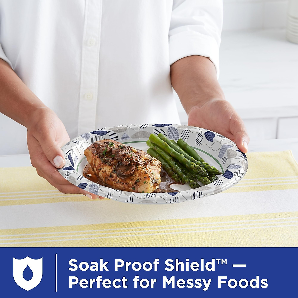 Dixie Ultra Paper Plates, 10 1/16 inch, Dinner Size Printed Disposable Plate, 172 Count (4 Packs of 43 Plates), Packaging and Design May Vary