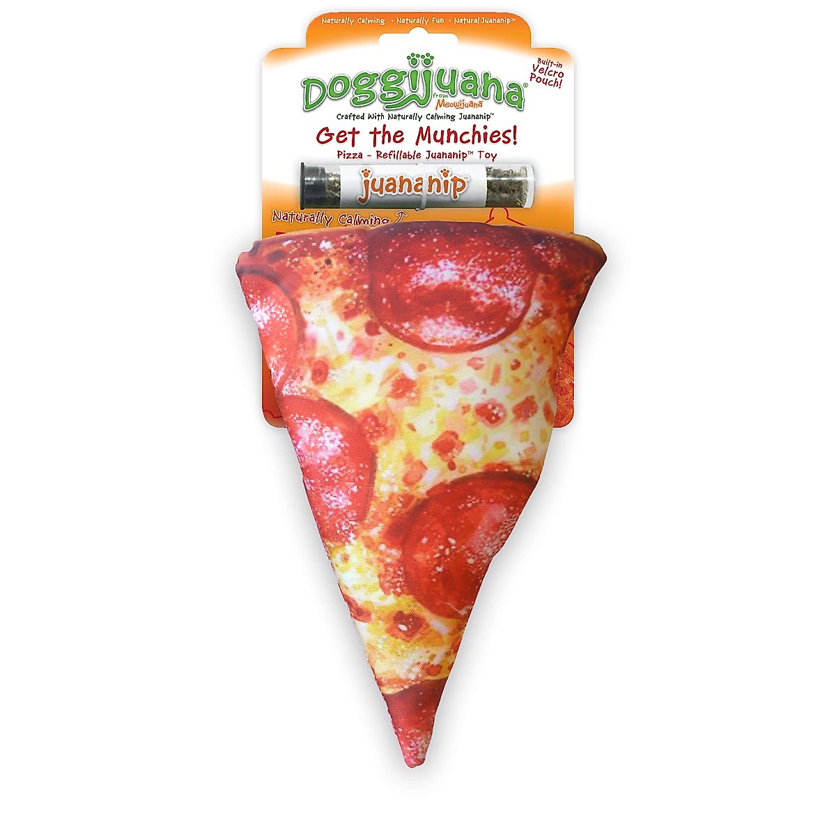 Doggijuana | Refillable Catnip Dog Toy | Naturally Calming | Catnip Grown in The USA (Pizza)
