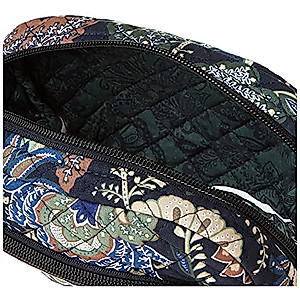 Vera Bradley Women's Cotton Medium Cosmetic Makeup Organizer Bag, Java Navy Camo - Recycled Cotton, One Size