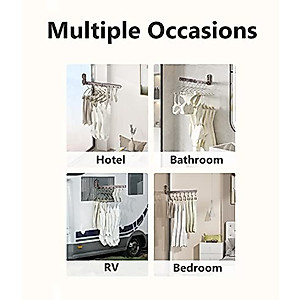 Portable Travel Clothes Rack with Clips, Vacuum Suction Folding Drying Rack for Travel, Hotels, RV, Car or Indoor