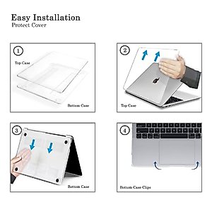 GVTECH Case for MacBook Air 13 inch Crystal Clear Case A1369 A1466, Plastic Hard Shell & Keyboard Cover & Screen Protector for with MacBook Air 13 (2010-2017) (A1369/A1466)