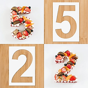 12 Inch Large Number Stencils Set Reusable Plastic Large Size Number Stencils for Cake Stencil Address Number Painting Stencils