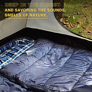 AGEMORE Cotton Flannel Sleeping Bag for Adults, Lightweight and Water Resistant Sleeping Bag for Warm Weather with 100% Cotton Lining, Great for Camping Backpacking, Hiking, Travel, Indoor and Outdoor