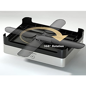 Genteen Extra Grey 360° Swivel Spout Replacement and Large Dish Drying Rack with Drainboard Set Black