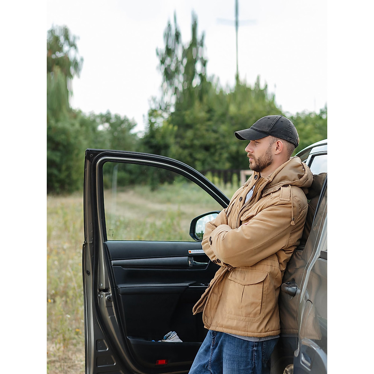 Mr.Stream Men's Winter Hooded Jacket Windproof Sherpa Lined Fleece Windbreaker Coat Outerwear Warm Parka 3256 Green L