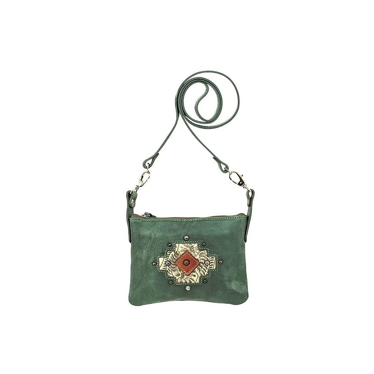 American West Womens Navajo Soul Trail Rider Crossbody/Hip Bag (Turquoise)