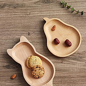 Luxshiny Japanese Candy Wood Cat Plate, Cat Shaped Serving Tray Wooden Dessert Serving Trays for Home Kitchen Restaurant Dessert Tray