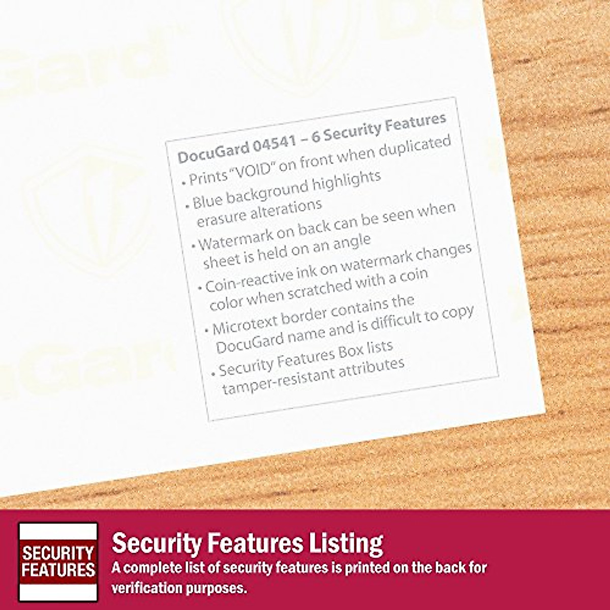 DocuGard Standard Medical Security Paper for Printing Prescriptions and Preventing Fraud, CMS Approved, 6 Security Features, Laser and Inkjet Safe, Blue, 8.5 x 11, 24 lb., 500 Sheets (04541)