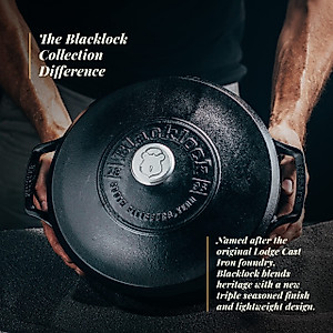 Lodge Blacklock 5.5 Qt Triple Seasoned Cast Iron Dutch Oven - 5.5 Qt Capacity - Nonstick Finish - Cast Iron Dutch Oven with Lid - Cast Iron Cookware