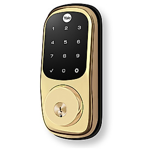 Yale Assure Lock with Z-Wave - Smart Touchscreen Deadbolt -Works with Ring Alarm, Samsung SmartThings, Wink and More (Hub required, sold separately) - Polished Brass