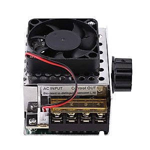 SCR Electric Voltage Regulator Dimmer Temperature Controller Motor Speed Controlling Module Board With Cooling Fan (110V AC 4000W )