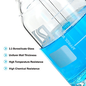 ALWSCI Lab 250 ml Gas Washing Bottle Graduated Lab Buffer Bottle Screw-Cap System with Drechsel-Head with Filter Disc Adjustable Immersion for Chemistry Lab Glassware Kit