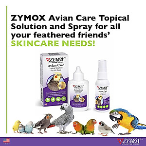 Zymox Avian Care Topical Spray for All Birds, 2 oz. – Soothes Irritated Skin & Supports Healthy Plumage for All Birds, Fowl & Poultry