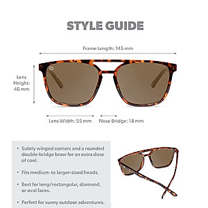 Knockaround Brightsides Polarized Sunglasses for Women & Men - Impact Resistant Lenses & Full UV400 Protection, Glossy Tortoise Shell/Amber