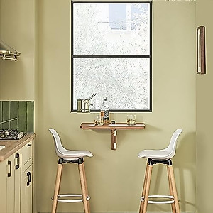 Haotian SoBuy Trestle Desk Wall-Mounted Drop-Leaf Table Folding Kitchen & Dining Computer Desk Home Office Workstation, Natural FWT03-PF