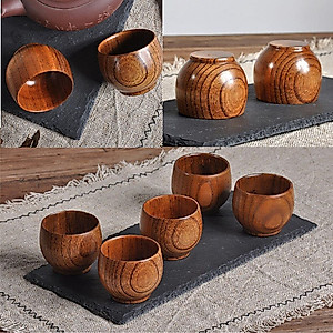 Tea Cup Portable Creative Drinking Cup Bar Drinkware Water Mug Wooden Handmade Coffee Cup