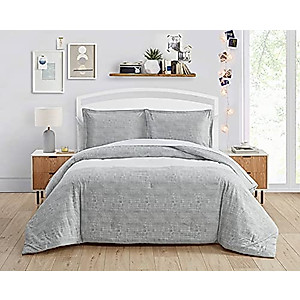 Poppy & Fritz | Stripe Collection| Duvet Cover Set- 100% Cotton Ultra Soft, All Season Bedding, Pre-Washed for Added Softness, Twin, Grey