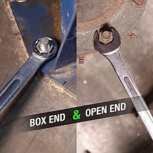 OEMTOOLS 22112 Jumbo Combination Wrench, 2 Inch | One Open End & One Box-Head on a Single Wrench | Long-Shaft Industrial Tool | Smooth Open End Doesn’t Mark Fasteners