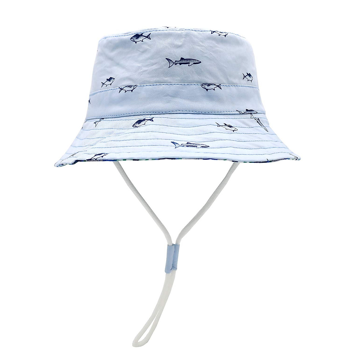 Sarfel Baby Sun Hat Toddler Summer Hats UPF 50+ Baby Bucket Hat Kids Beach Hats for Baby Boys Blue 18.9"(48cm)/6-12 Months