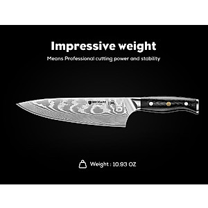 Damascus Knife Set 3 PCS with Premium VG10 Damascus Steel, Ultra-Sharp Professional Japanese Kitchen Knife Set, Full Tang Chef Knife Set with G10 Hand