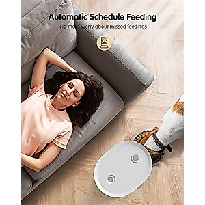 Faroro Automatic Cat Feeders, 4L Cat Dry Food Dispenser, Automatic Pet Feeders for Cats and Dogs with Portion Control, Schedule 1-6 Meals per Day, 10s Customized Voice Recording, Dual-Power Supply