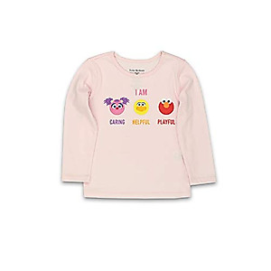 Isaac Mizrahi Loves Sesame Street Elmo Toddler Baby Long Sleeve T-Shirt Tee (2T, Light Pink)