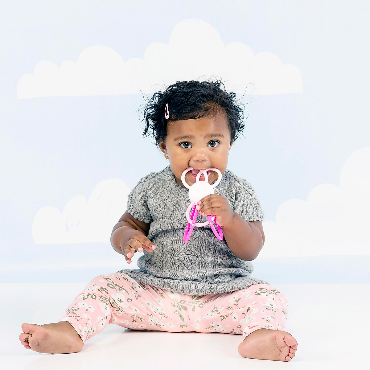 Manhattan Toy Zoo Animal Winkel Bunny Rabbit Multicolor Rattle & Sensory Teether for Baby and Toddler