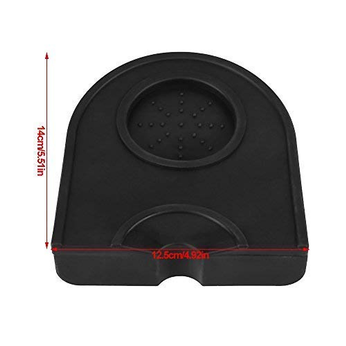 Fdit Coffee Tamper Mat Multi-function Thicken Anti-skid Wear Station Anti-Slip Mat Holder Silicone Espresso Pad(Black)