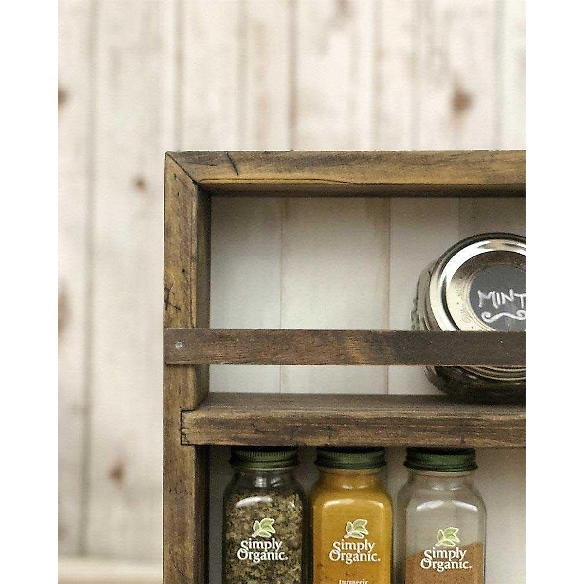 Mansfield Cabinet No. 104 - Solid Wood Spice Rack Cabinet Carbon Grey/Tuscan Red