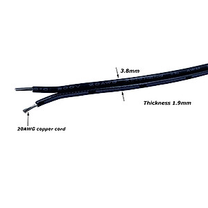 Litever Extension Jumper Cable Black, 20 Inches, 20 AWG 2468 Wire, Male to Female Jump Cord with 5.5mm x 2.1mm Universal DC Barrel Connector. Suitable for LED Light Strips, Security Cameras. 5-Pack