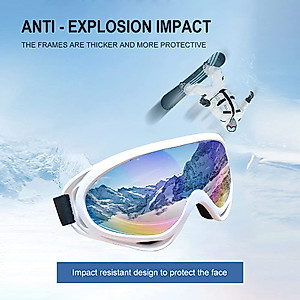 Histure Ski Snowboard Goggles UV Protection Anti Fog Snow Goggles for Men Women Youth