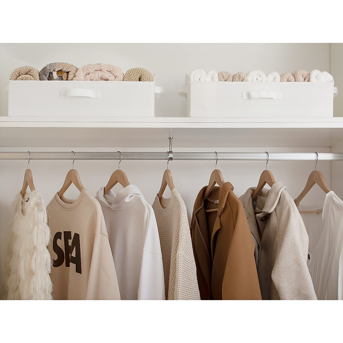 StorageWorks 2-pack Decorative Storage Boxes with 3-Pack Trapezoid Storage Boxes