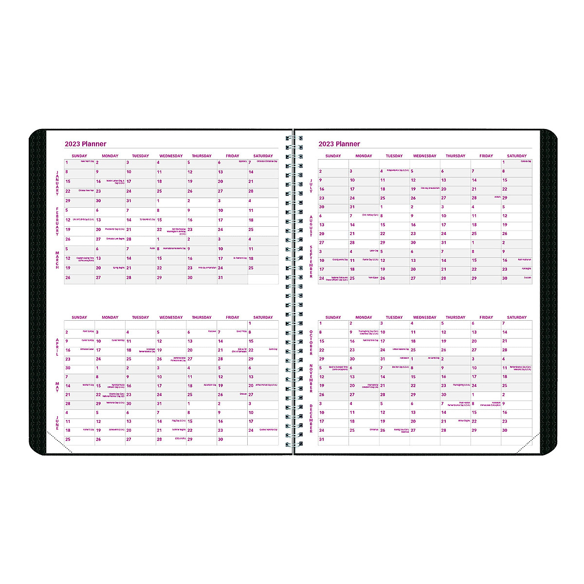 Brownline 2023 DuraFlex Monthly Planner, 14 Months, December 2022 to January 2024, Twin-Wire Binding, 11" x 8.5", Black (CB1262V.BLK-23)