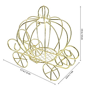NUOBESTY 4pcs Carriage Centerpiece Metal Wire White Princess Carriage Figurine Candy Box for Wedding Party