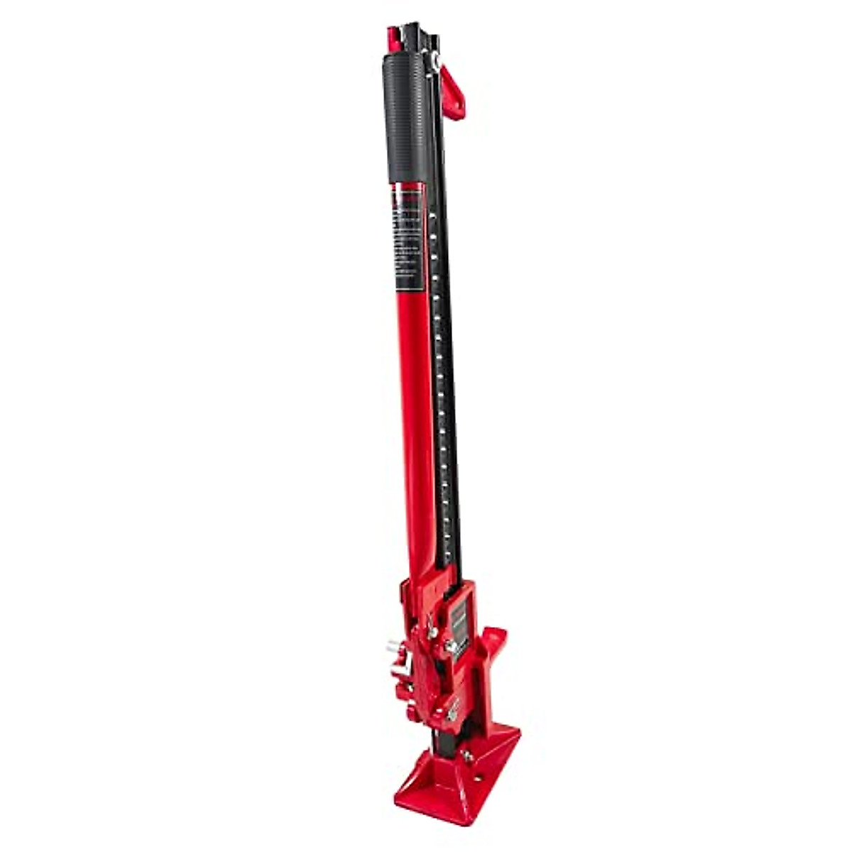 AoKuElec Heavy Duty Farm Jack 33 inch, High Lift Ratcheting Off Road Utility Jack with Wide Base, Cast and Steel, Stand 6000 lbs/3 Tons Capacity Red