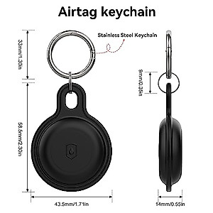 4 Pack Airtag Holder Keychain,Waterproof Apple airtag case with Key Ring,Silicone Air Tags Case for Luggage,Keys,Car,Bags,Kids,Backpack