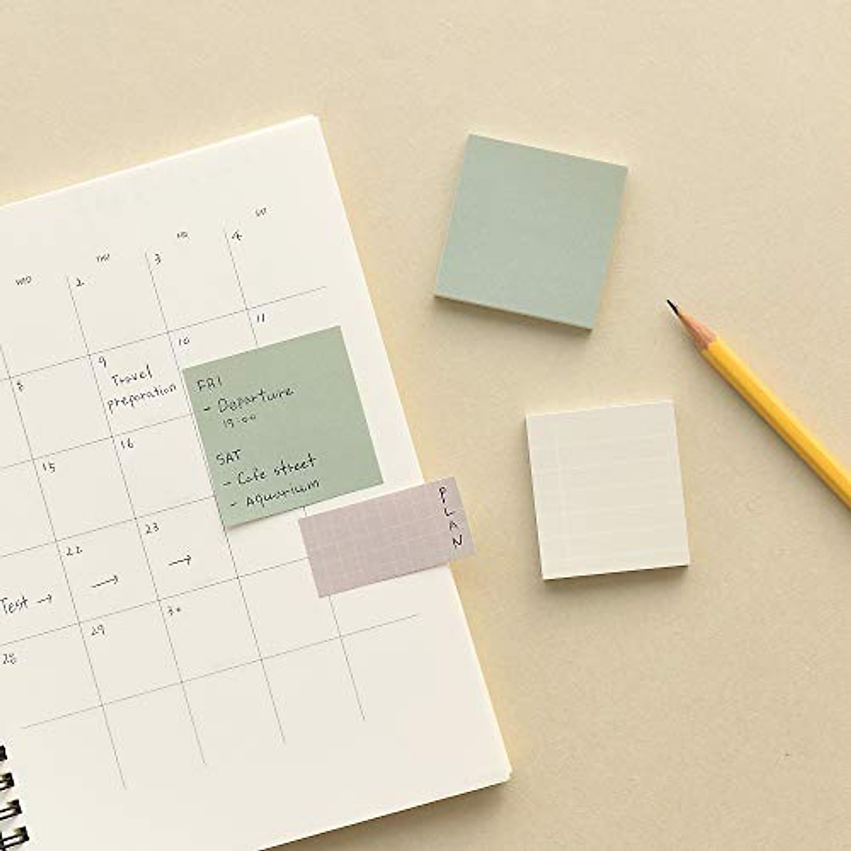 Monolike Color Palette Sticky Plan 300 C Set 4p - Self-Adhesive Memo Pad 50 Sheets