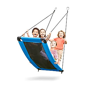 HearthSong 60 Inch SkyCurve Rectangular Platform Swing with Comfy Mat and Steel Frame, Holds up to 400 lbs.