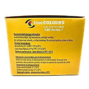 ZEBRA Technologies 800077-740 True Colors IX Series Color Ribbon for ZXP Series, 7 Compatible, Ymcko, 250 Labels per Roll