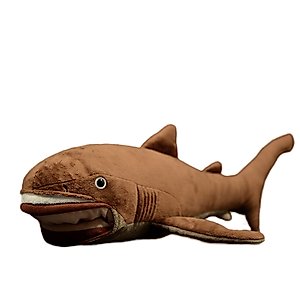 Megamouth Shark Plush Stuffed Sea Animal, 18.89 Inch Dark Grey Simulation Megamouth Shark Plush Stuffed Toy Simulate Real Shark Animal Plush Toy, Gift Pillow for Boys and Girls, Decorate Room