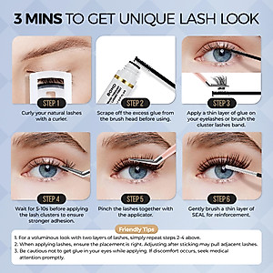 LASHVIEW Lash Bond and Seal, Cluster Lash Glue Strong Gentle Comfortable Lash Adhesive for All Day Wear Latex-Free Suitable for Sensitive Eyes Eyelashes Glue Waterproof