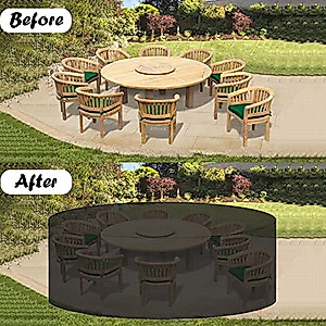 XYXH Round Patio Furniture Cover Waterproof 40" D x 20" H, Garden Furniture Covers, Outdoor Table Chair Covers, Tear Resistant Durable Oxford Fabric Sun Protection