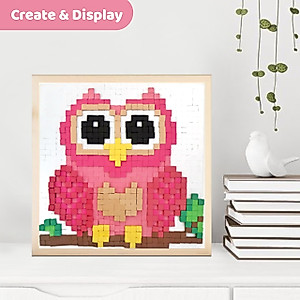 STICK 'N' STACK Mosaic Arts and Crafts for Kids and Adults with 3D Foam Stickers, Owl Design, Mess-Free Kids Craft Kit for Striking 3D Art, Makes Unique Owl Gifts for Girls and Boys Ages 10+