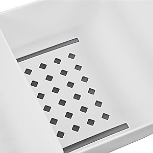 Expandable Bathtub Caddy Tray, Multifunction Bath Organizer Rack Holder for Candle Towel Book Phone Storage(White)