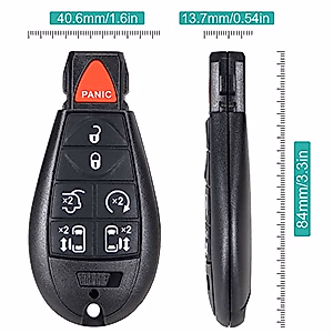 Keyless Remote Smart Key Fob Replacement Fit for Chrysler Town and Country 2008-2016, Dodge Grand Caravan 2008-2020, M3N5WY783X, IYZ-C01C Part # 267F-5WY783X 2701A-C01C