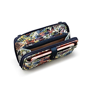 Large Smartphone Crossbody Bag in Coated Canvas, Convertible Purse with Detachable Wristlet Strap, Includes Phone & Wallet Pockets