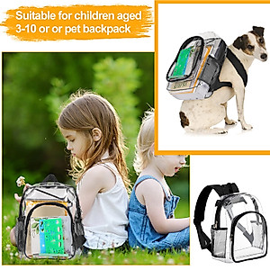 4 Pieces Cute Clear Backpacks for over 8 Year Old Kindergarten Children PVC Transparent Bookbag See Through Plastic Bookbag for Toddler School Backpack