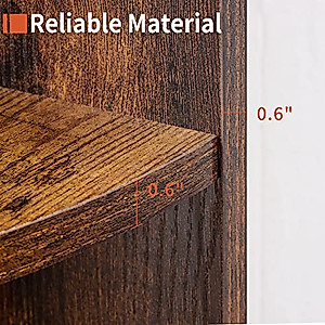 Fun Memories 5-Tier Corner Bookshelf - 63" Tall Modern FreeStanding Corner Bookcase - Durable Wood Corner Cabinet - Perfect for Living Rooms, Bedrooms and Offices - Brown