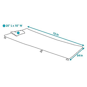 Sunnydaze Polyester Quilted Hammock Pad and Pillow Set Only - Durable Outdoor Rope Hammock Accessories - Replacement Hammock Pad - Breakwater Stripe